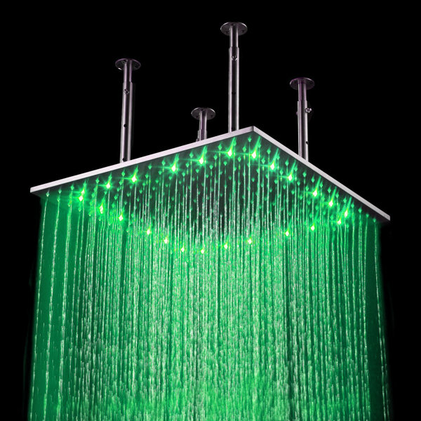 Bathselect Rain Fixed Shower Head 2 5 Gpm Gpm With Temperature Based